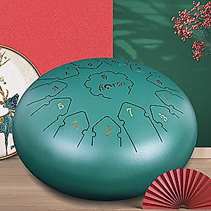 Steel Tongue Drum, Horse 12 Inch 13 Tones Tank Drum C Key Percussion Steel Drum Kit with Drum Mallets Note Stickers Finger Picks Mallet Bracket and Gig Bag…