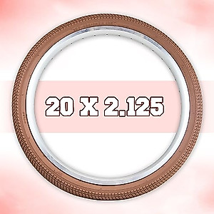 WEEROCK 20 Inch Bicycle Tire 20 * 2.125,Bike Tyre for BMX, MTB Mountain Bike,Child Kid Bike,Tricycle,Crusier Bicycle, Brown