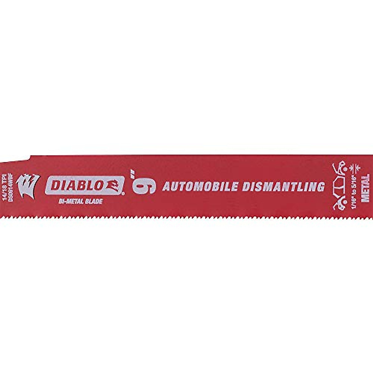 25 Pack 9 inch 14/18 TPI Diablo Steel Demon Bi-Metal Auto Dismantling Reciprocating Saw Blades for 1/16-5/16 Medium Metals