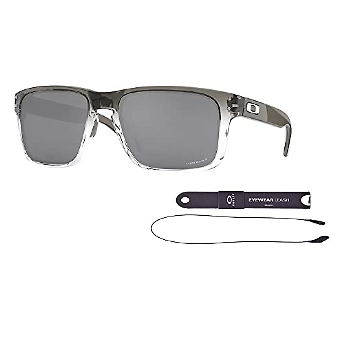 Oakley OO9102 Holbrook 9102O2 55MM Dark Ink Fade/Prizm Black Polarized Square Sunglasses for Men + BUNDLE Accessory Leash Kit + BUNDLE with Designer iWear Care Kit
