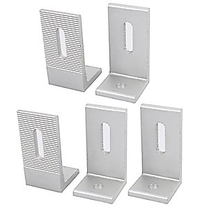uxcell 5pcs 80x40x40mm Aluminum L Shape Solar Panel Mounting Brackets Roof Hook