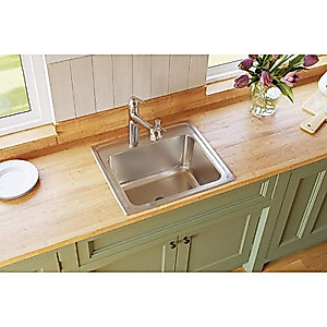 Elkay DLR221910PD1 Lustertone Classic Single Bowl Drop-in Stainless Steel Sink with Perfect Drain