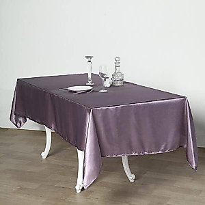 Tableclothsfactory 60x102 Rectangle Amethyst Wholesale Satin Tablecloth Banquet Linen Wedding Party Restaurant Tablecloth