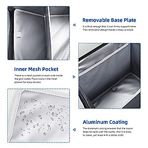 Large Grill and Picnic Caddy Picnic Basket for Griddle/ BBQ rganizer Store All Tools Accessories,Collapsible and Easy Carry Griddle Caddy for Family Outdoor,Camper,Travel,Car,RV