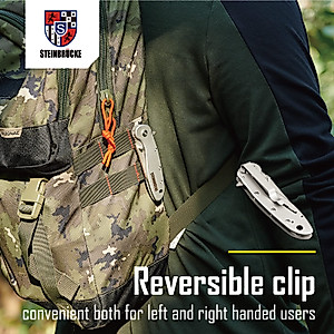 Motovecor Pocket Knife for Men with Clip - Heavy Duty Folding Pocket Knives, 3.4" 14C28N Stainless Steel Titanium Coated Blade, Tactical EDC Knife for Camping Hunting Fishing