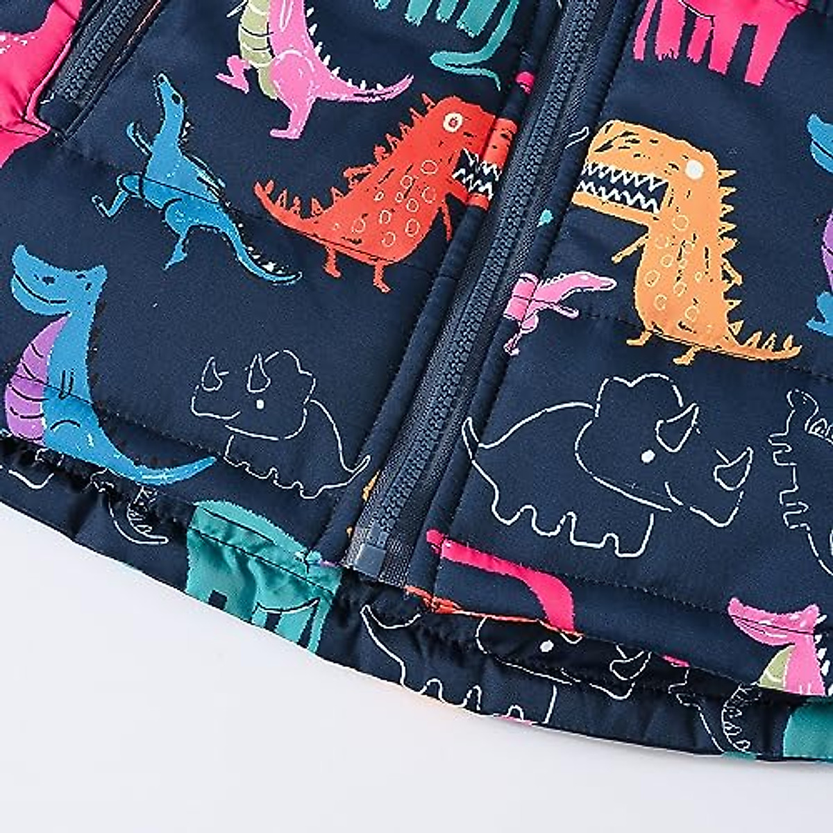 Boys Girls Winter Outwear Coats, Kids Warm Outfits 3D Ear Dinosaur Hoodie Light Puffer Jacket Windbreaker Ski Jacket