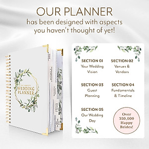 Wedding Planner & Organizer - Floral Gold Edition - Diary Engagement Gift Book & Bride To Be Countdown Calendar