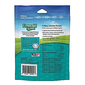 Feline Dental Treats — Tasty and Crunchy Cat Dental Treats Grain Free — Natural Dental Treats to Clean Cat Teeth, Freshen Cat Breath, and Reduce Plaque and Tartar Buildup — Ocean Fish Treats, 3 oz