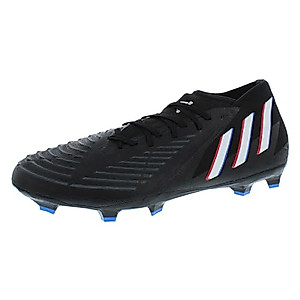 adidas Unisex Predator Edge.2 Firm Ground Soccer Shoe, Core Black/White/Vivid Red, 9.5 US Men