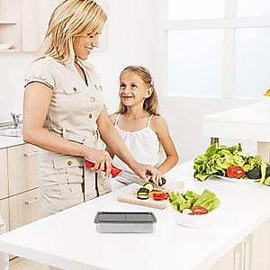 Bacon Container for Refrigerator with Lid Stainless Steel Deli Meat Storage Containers for Fridge Anti Slip and No Stick Keep Fresh Kitchen Food Storage Containers(Silver)