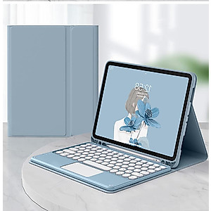 AnMengXinLing Galaxy Tab S8+/S8 Plus/S7 FE / S7 Plus Keyboard Case-Touchpad Detachable Keyboard with S Pen Holder Cover for 12.4 inch Galaxy Tab S8 Plus 2022/ S7 FE 2021/ S7+ 2020 Tablet, Blue