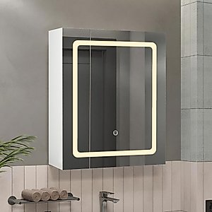 ALAPUR 27.6in Length Bathroom Cabinet Wall Mounted,Over Toilet Storage Cabinet with 2 Doors and Adjustable Shelves,Wood Medicine Cabinet for Bathroom, White