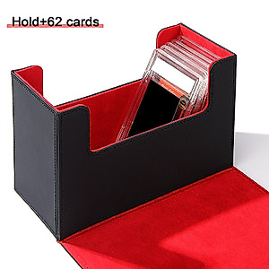 Epakh Graded Deck Card Storage for 32 4-Screw Trading Cards or 32 Graded Cards, Deck Trading Cards Box Holding Compatible with TCG MTG Storage Boxes for Baseball Play Cards(Black)