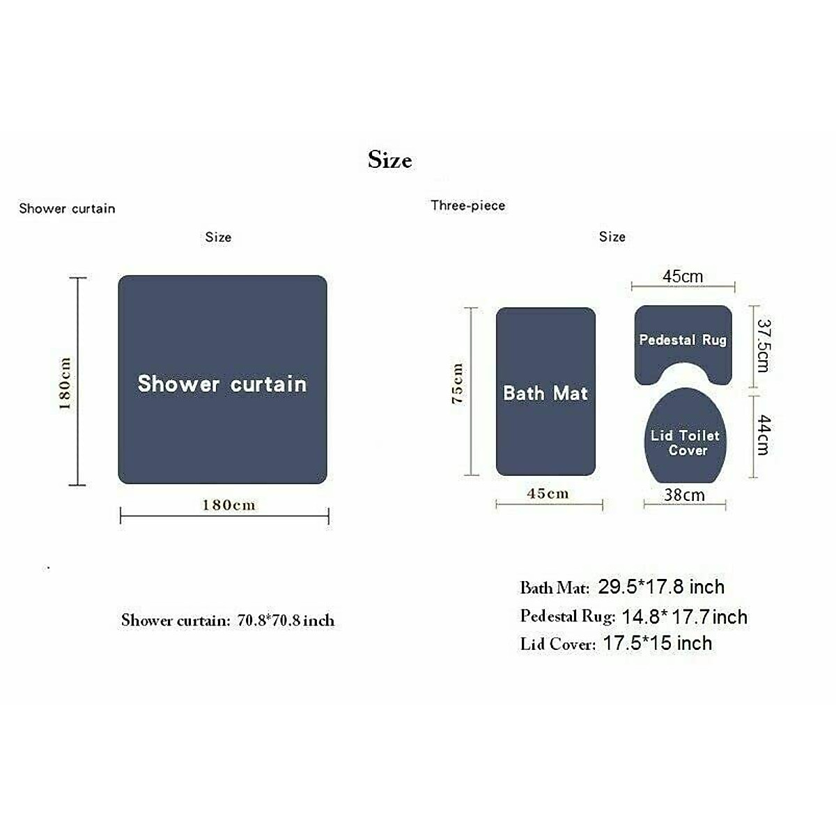StarBlue-HGS Moonlit Night Wolf Shower Curtain Set with Non-Slip Rugs, Toilet Lid Cover and Bath Mat Accessories with Hook Bathroom Decor