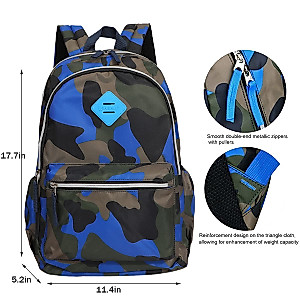 COTEetCI School Backpack for Boys Camouflage Student Bookbag Lightweight Kids Shoulder Daypack Travel Back Pack