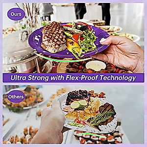 Purple Birthday Supplies,Silver Birthday Plates and Napkins,Serves 25 Guests Purple Paper Plates Napkins Sets for Girl Women Birthday Party Decoration(100 PCS)