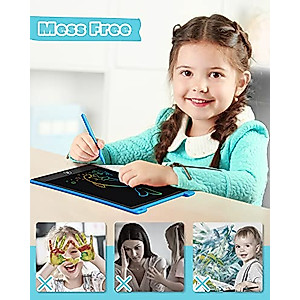 Derabika Learning Toys for 3 4 5 6 7 Girls Boys Gifts, 10 Inch Colorful LCD Writing Tablet Drawing Board, Electronic Doodle Board for Kids Christmas Birthday Present for Girls Boys Age 3-7 (Blue)