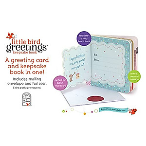 Now You Are One: Little Bird Greetings, Greeting Card Board Book with Personalization Flap, 1st Birthday Gifts for One Year Olds