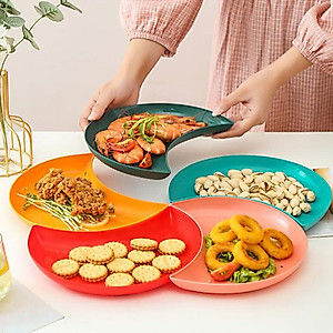 Hemoton 5PCS Food Serving Dishes Moon Shaped Appetizer Plates Dessert Trays Dessert Platters Decorative Dinner Plates Serving Tray for Snack/Fruit/Dessert/Appetizer/Salad/Sauce