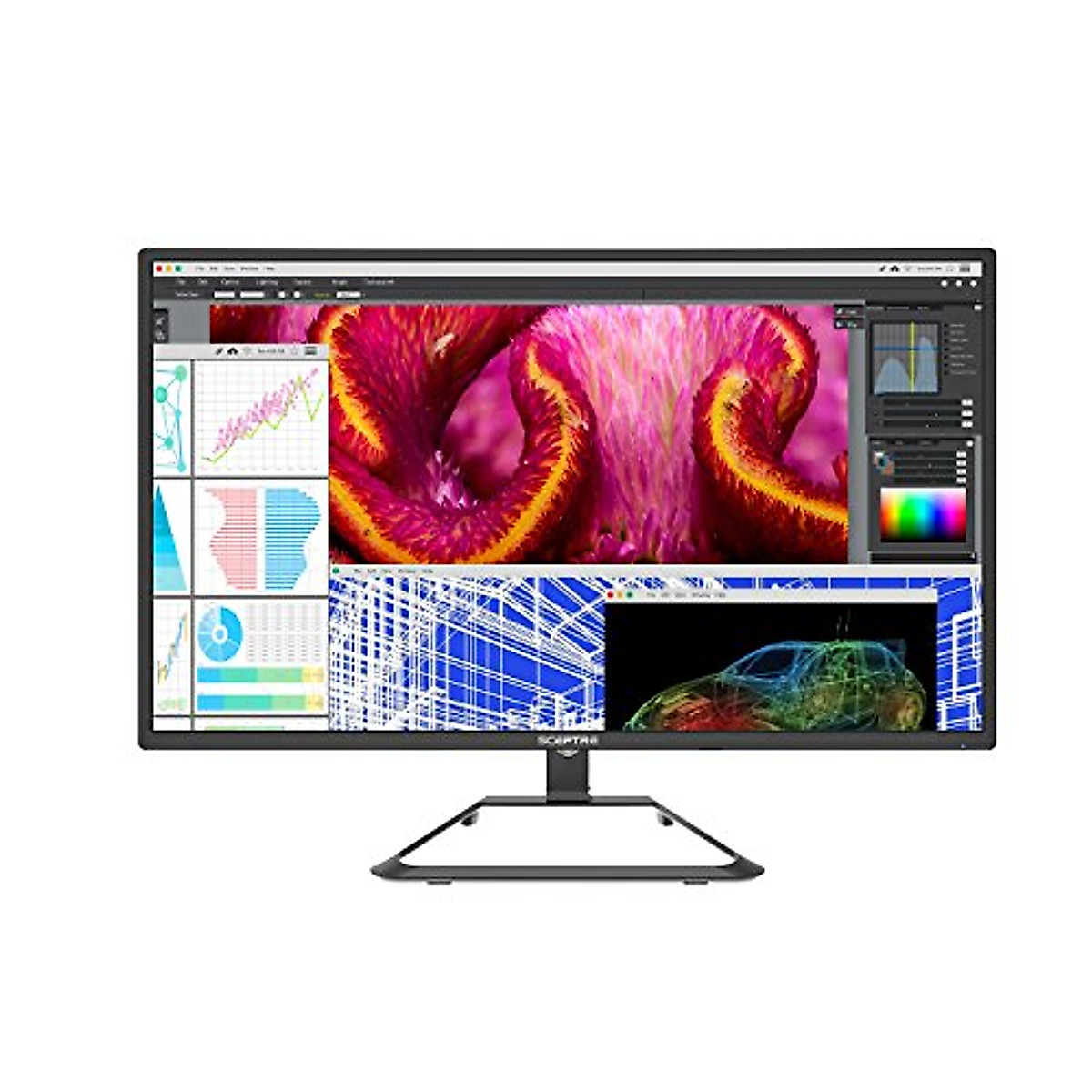 Sceptre 27 Inch IPS Ultra 4K LED Monitor U278W-4000R, UHD 3840x2160, HDMI 2.0 DVI DisplayPort Speakers, Metallic Black (2017)