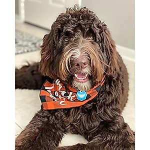 Halloween Dog Bandana -Orange Plaid Pet Scarf