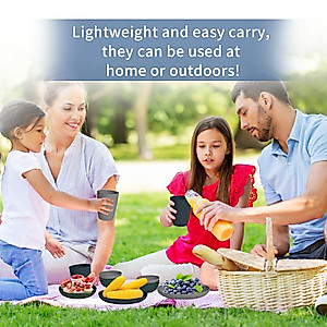 KEWOO Unbreakable Wheat Straw Dinnerware Sets of 4, 16Pcs Reusable Dinnerware Set，Lightweight Microwave Dishwasher Safe,Plates, Cups, Bowls for r Party, Picnic, Camping, Dorm (Blue)