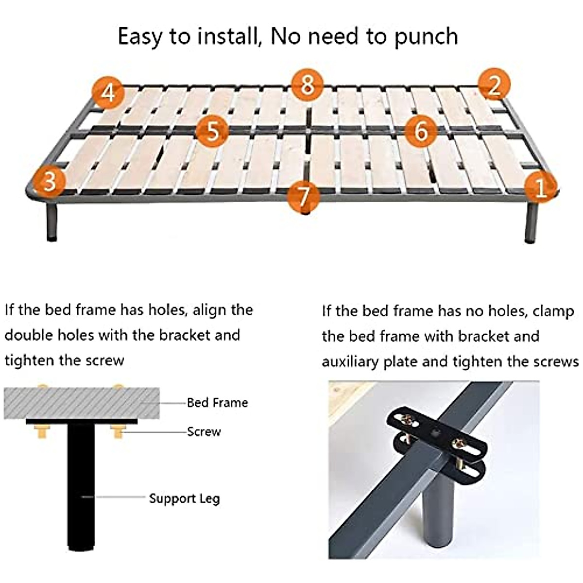ironwork 2Pcs 10" to 17" Metal Adjustable Height Center Support Leg for Bed Frame, Bed and Sofa Furniture Cabinet Foot Legs Feet Support Heavy Duty, Platform Bed Frame Replacement Legs