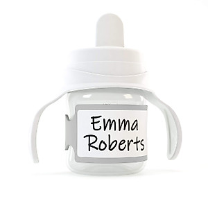 Pumpkin Doodle Permanent Write-on Labels for Bottles/Sippy Cups/Food Containers 6pcs (Grey)