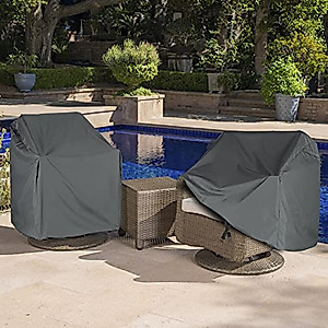 ANANMEI Outdoor Swivel Chair Cover 2 Pack, (37.5 L x 39.25 W x 38.5 H inches) 100%Waterproof Heavy Duty Outdoor Chair Covers, Patio Furniture Cover for Swivel Patio Chair(Grey)