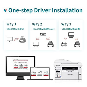 Pantum M6552NW Monochrome Laser Multifunction Printer with Wireless Networking Mobile Printing Large Paper Capacity