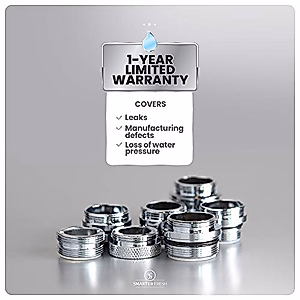 SmarterFresh 7-Piece Faucet Adapter Kit, Brass Aerator Adapter Set to Connect Garden Hose, Water Filter, Standard Hose via Diverter, in RV & Other - Male & Female Faucet Adapter for Sink Faucets