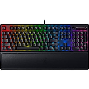 Razer BlackWidow V3 Mechanical Gaming Keyboard: Green Mechanical Switches - Tactile & Clicky - Chroma RGB Lighting - Compact Form Factor - Programmable Macro Functionality - Classic Black