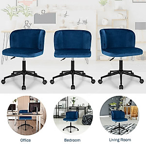 Ren Sheng Computer Chair, Velvet Home Office Leisure Vanity Chair Armless Adjustable Swivel (Color : D, Size : As Shown)