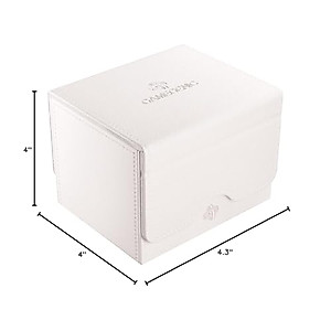 Sidekick 100+ XL Convertible Deck Box | Sideloading Card Storage with Removable Cover Clips Holds 100 Double-Sleeved Cards in Extra Thick Inner Sleeves White Color Made by Gamegenic (GGS20119ML)