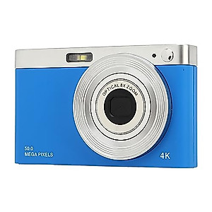 4K Digital Camera, 4K Lightweight Ultra HD Digital Camera, Portable Retro Camera Compact vlog Beauty Filter Camera, for Travel Vlogging (Blue)