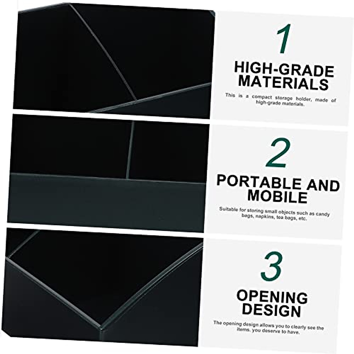 RUNROTOO Toiletry Containers Desktop Storage Box Makeup Organizer Box Tea Bag Organizer Coffee Bar Accessories Organizer Coffee Cup Holder Countertop Makeup Organizer Sugar Packet Organizer