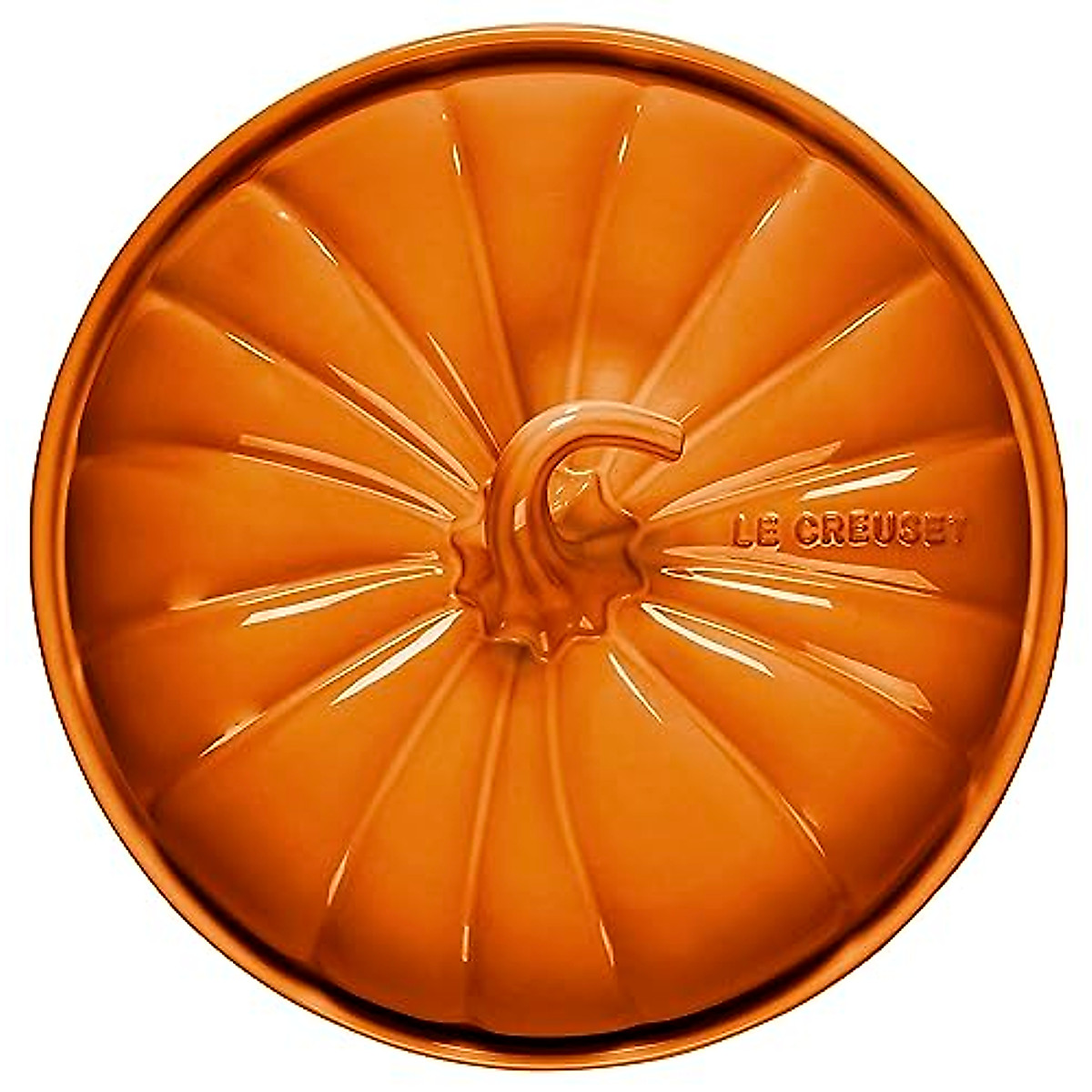 Le Creuset Stoneware Figural Pumpkin Baker with Lid, 9", Persimmon