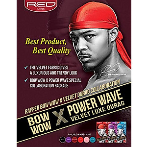 KISS RED Premium Bow Wow Power Wave Velvet Luxe Durag (Royal Blue)