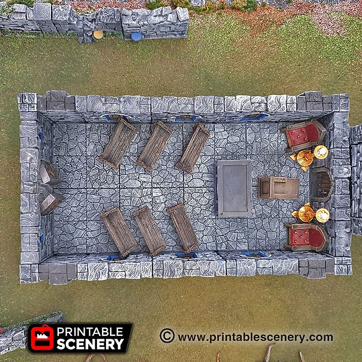 3DEGOS Church Chapel Chattels Furniture Set DND Terrain 28mm for Dungeons and Dragons, D&D, Pathfinder, Warhammer 40k, RPG, Miniatures, Age of Sigmar, Tabletop, D and D, Dungeons and Dragons Gifts