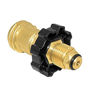 Joywayus Universal Propane Tank Adapter Converts POL to QCC1 / Type 1,Brass Valve Control Safety Device Propane Hose Adapter with Wrench,Old to New Connection Type
