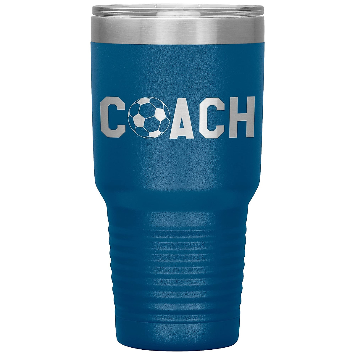 JFWcreations Soccer Coach Tumbler - Soccer Coach Gift 30oz Insulated Engraved Stainless Steel Soccer Coach Cup Blue