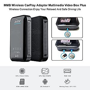 Smart World Company MMB 11.0 Android OS Video Streaming Adapter for Carplay and Android Auto Media interfaces enables app Download Music Video Navigation USB Type-C HDMI