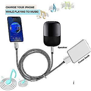 [Apple MFi Certified]2 in 1 Audio Charging Cable Compatible with iPhone,Lightning to 3.5mm Aux Cord Audio Jack Works with Car Stereo Speaker Headphone Car Charger Support iPhone 12/11/11 Pro/XS/XR/8/7