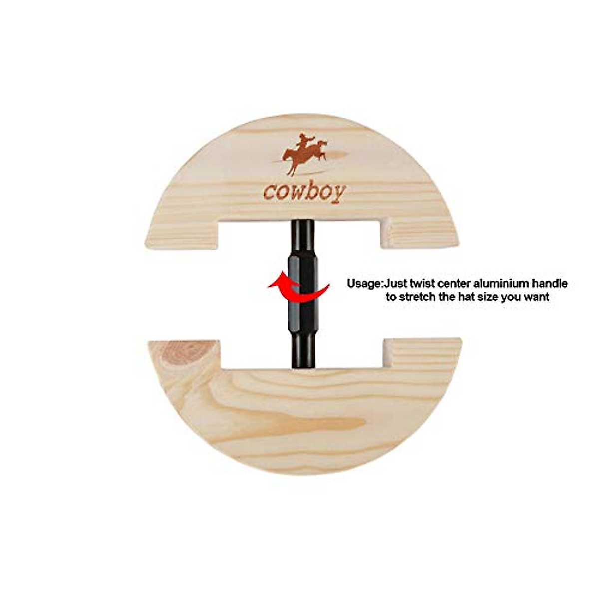 Cowboy Hat Stretcher,Small Size 6 1/2 to 9 1/2-Colourful Adjustable Buckle Heavy Duty (Small, Black)
