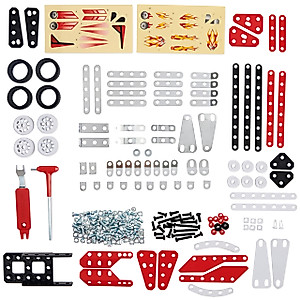 Meccano, 10-in-1 Racing Vehicles STEM Model Building Kit with 225 Parts and Real Tools, Kids Toys for Ages 8 and up