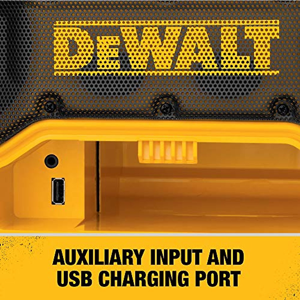 DEWALT 20V MAX Bluetooth Radio, 100 ft Range, Battery and AC Power Cord Included, Portable for Jobsites (DCR025)