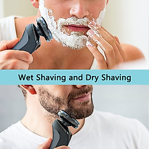 Gleway SH50/52 Replacement Heads Compatible with Philips Series 5000 Electric Shavers, SH50 MultiPrecision Blades Upgrade Heads Compatible with Norelco Series 5000 Razors, 3 Pack with Brush