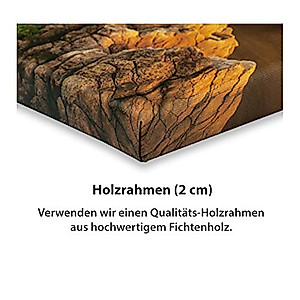 Picanova Illuminated Manhattan New York 100 x 50 cm - Premium Canvas Print - Art Print on 2 cm Wooden Stretcher Frame for Bedroom and Living Room Print on Canvas, Multi-Colour