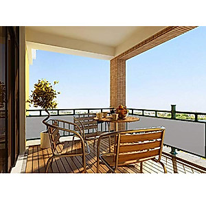 Eden's Decor Balcony Privacy Screen Fence Grey 2'6"x 25' Privacy Screen Mesh UV Protection Weather-Resistant for Patio, Deck, Porch, Railing, Gardening Custom