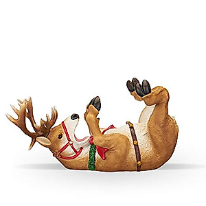 True Reindeer Polyresin Wine Bottle Holder Set of 1, Brown, Holds 1 Standard Wine Bottle